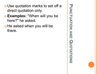 Punctuation And Quotations | PPT