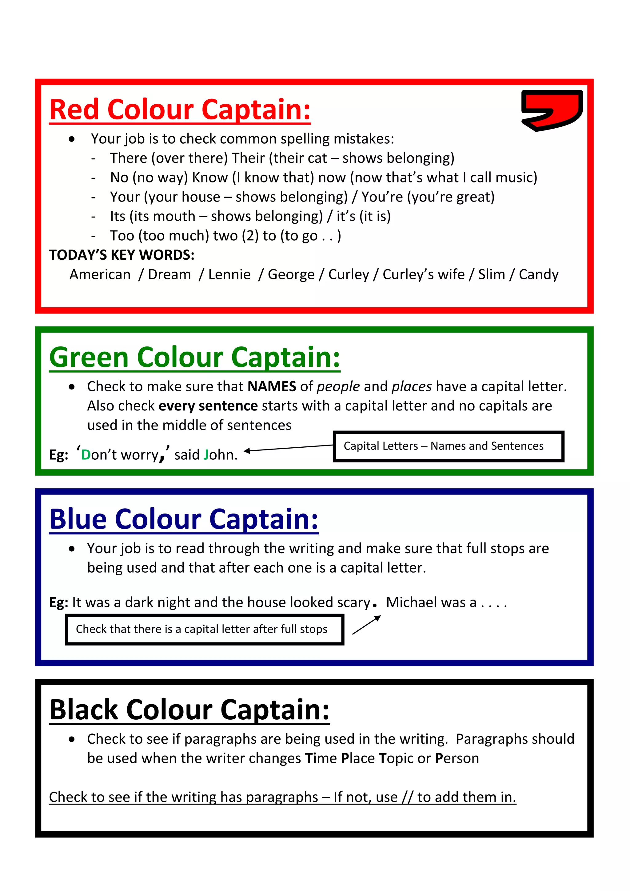 Punctuation colour captains | DOC