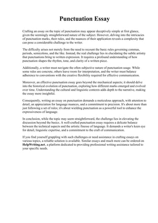Punctuation Essay. Pepperdine University | PDF