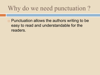 Punctuation presentation | PPTX