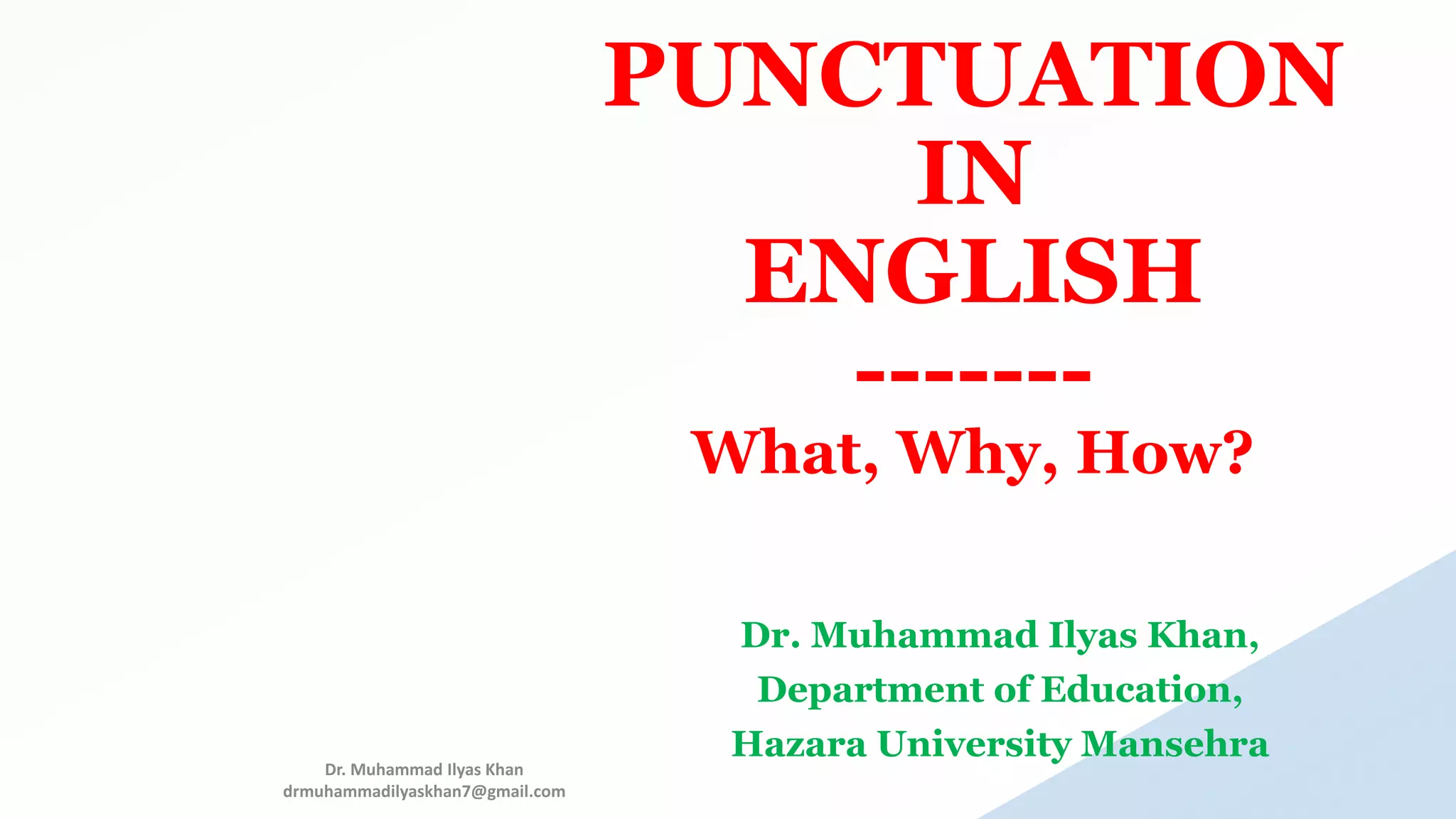 Punctuation in English: an introduction | PPT