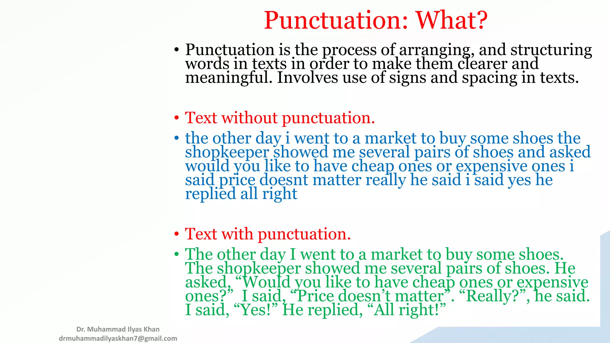 Punctuation in English: an introduction | PPT