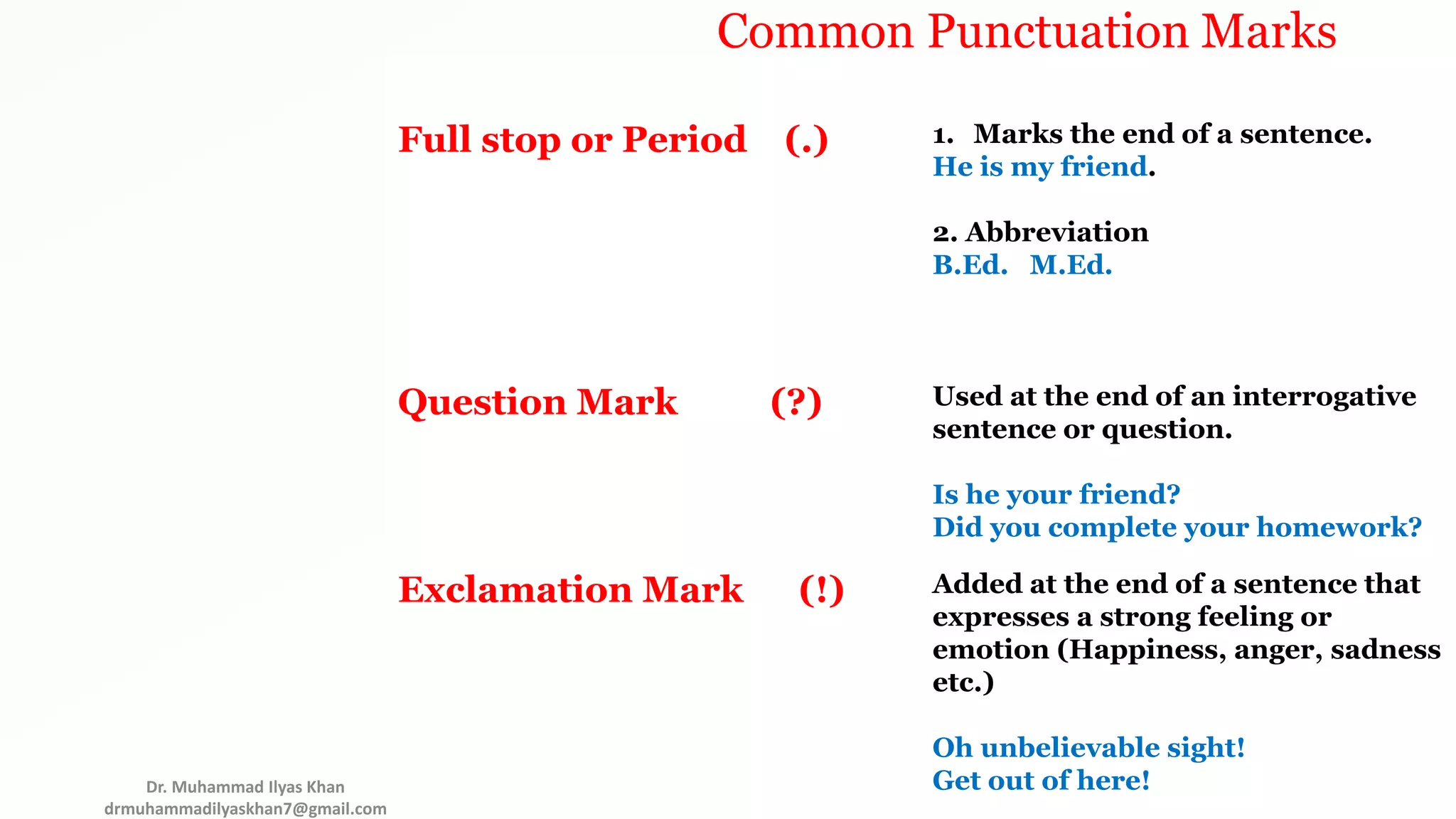 Punctuation in English: an introduction | PPT