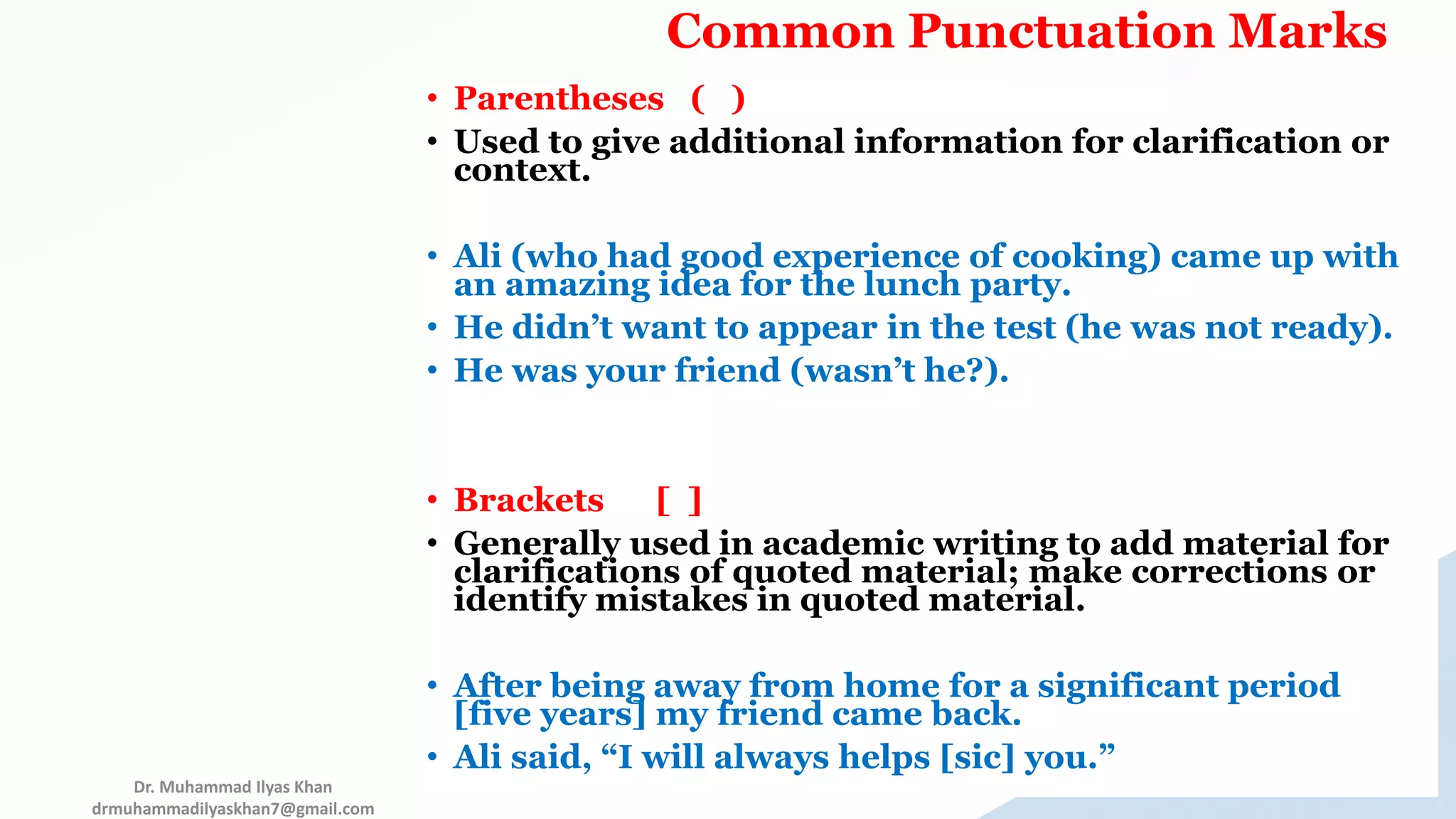 Punctuation in English: an introduction | PPT