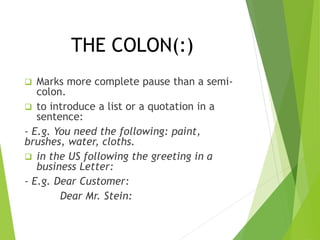 Punctuation in English | PPT