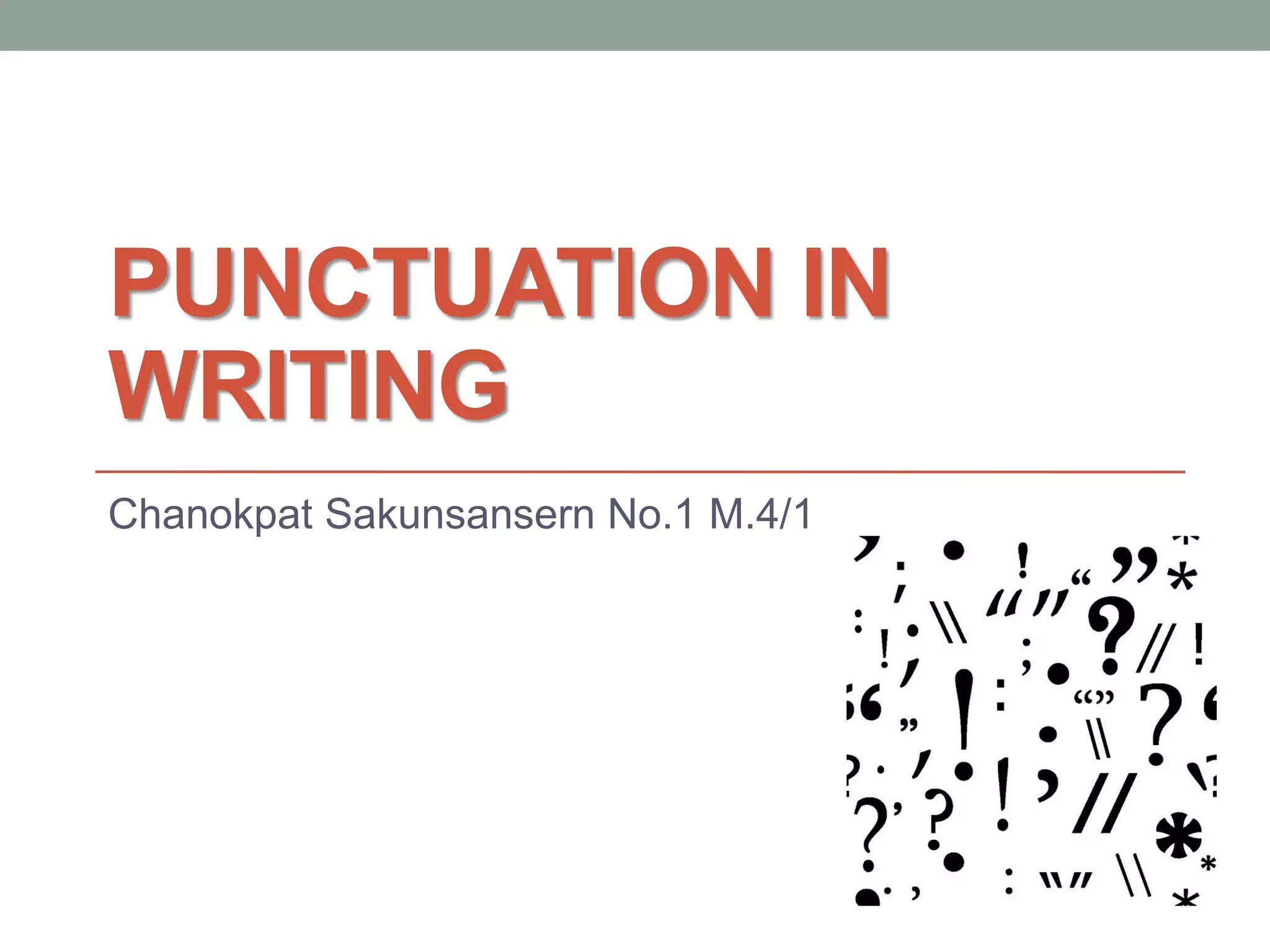 Punctuation in writing | PDF