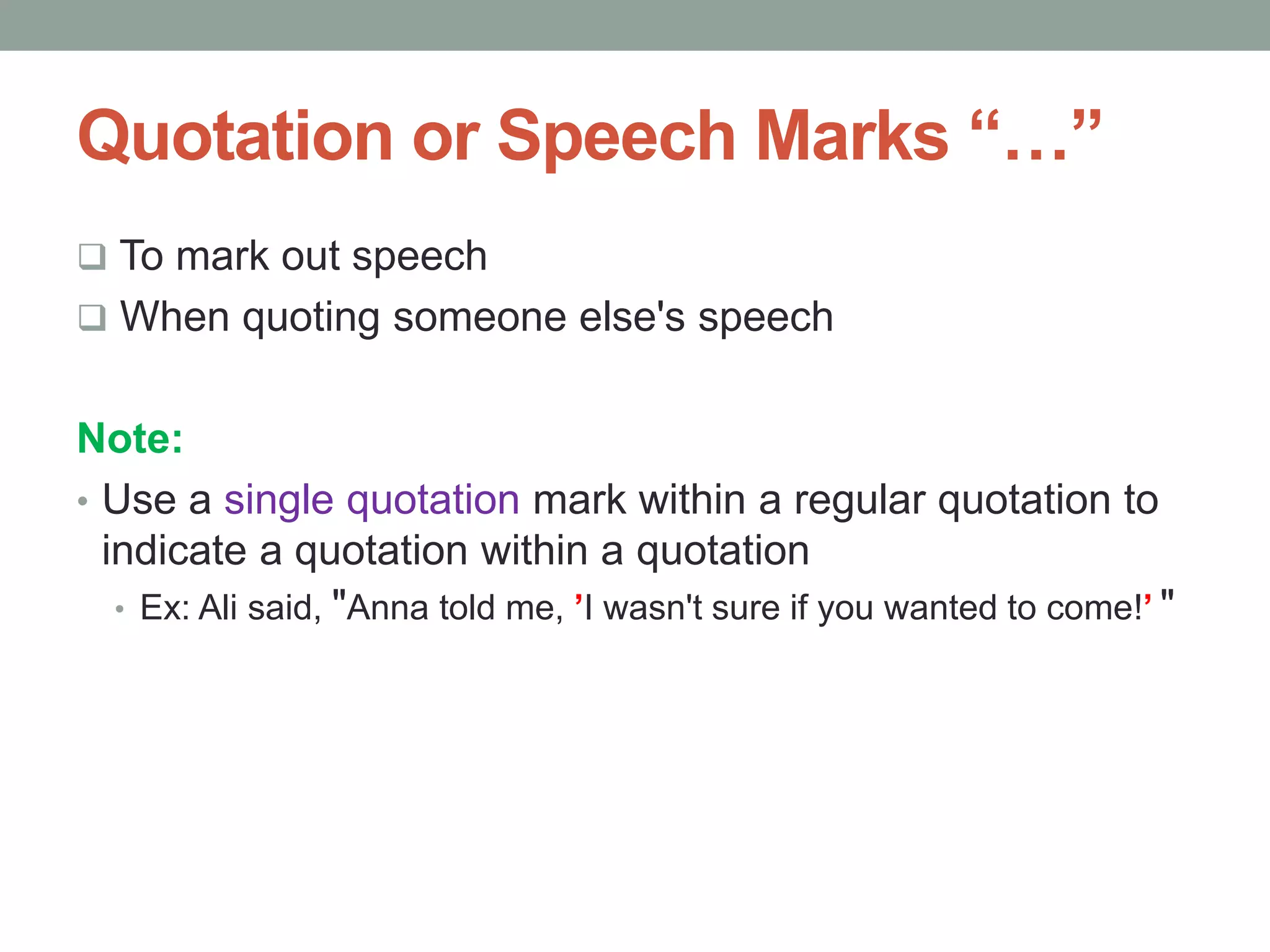 Punctuation in writing | PDF