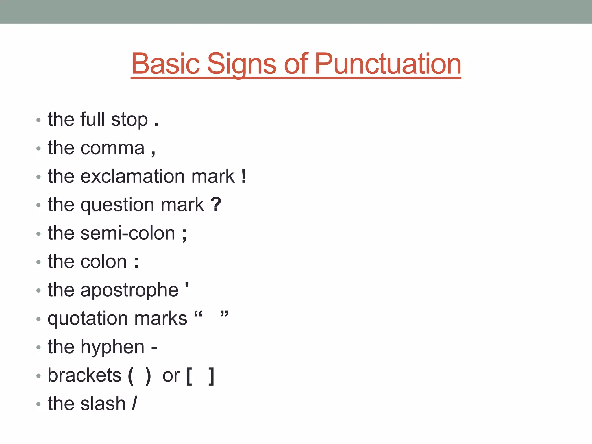 Punctuation in writing | PDF