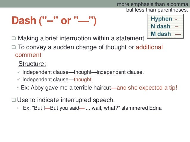 Punctuation in writing