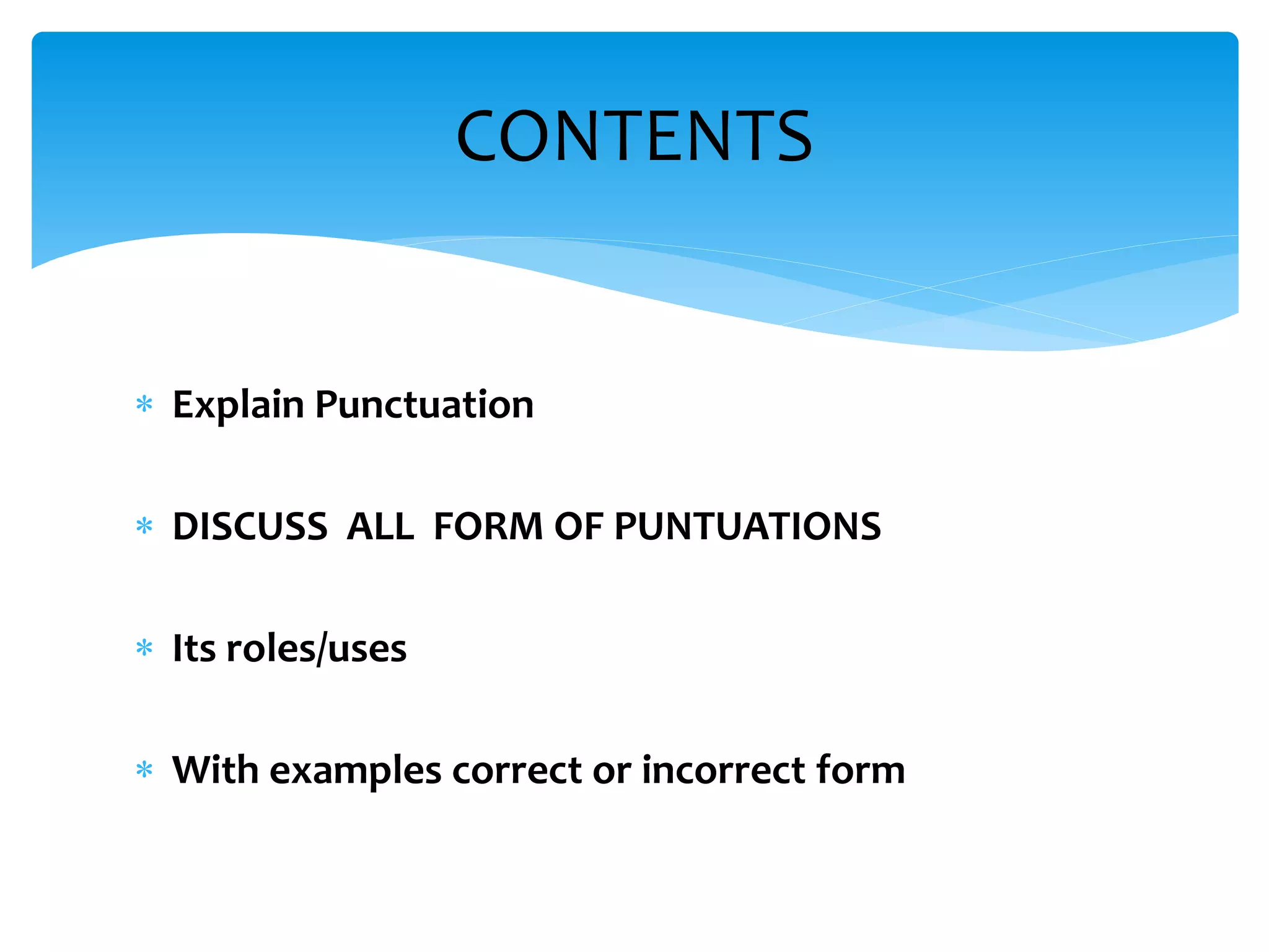 Punctuation its types with Uses | PPTX | Programming Languages | Computing