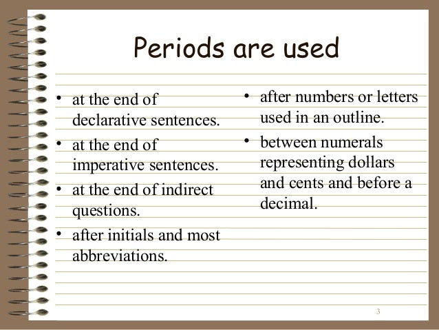 Period Punctuation Mark Punctuation Marks