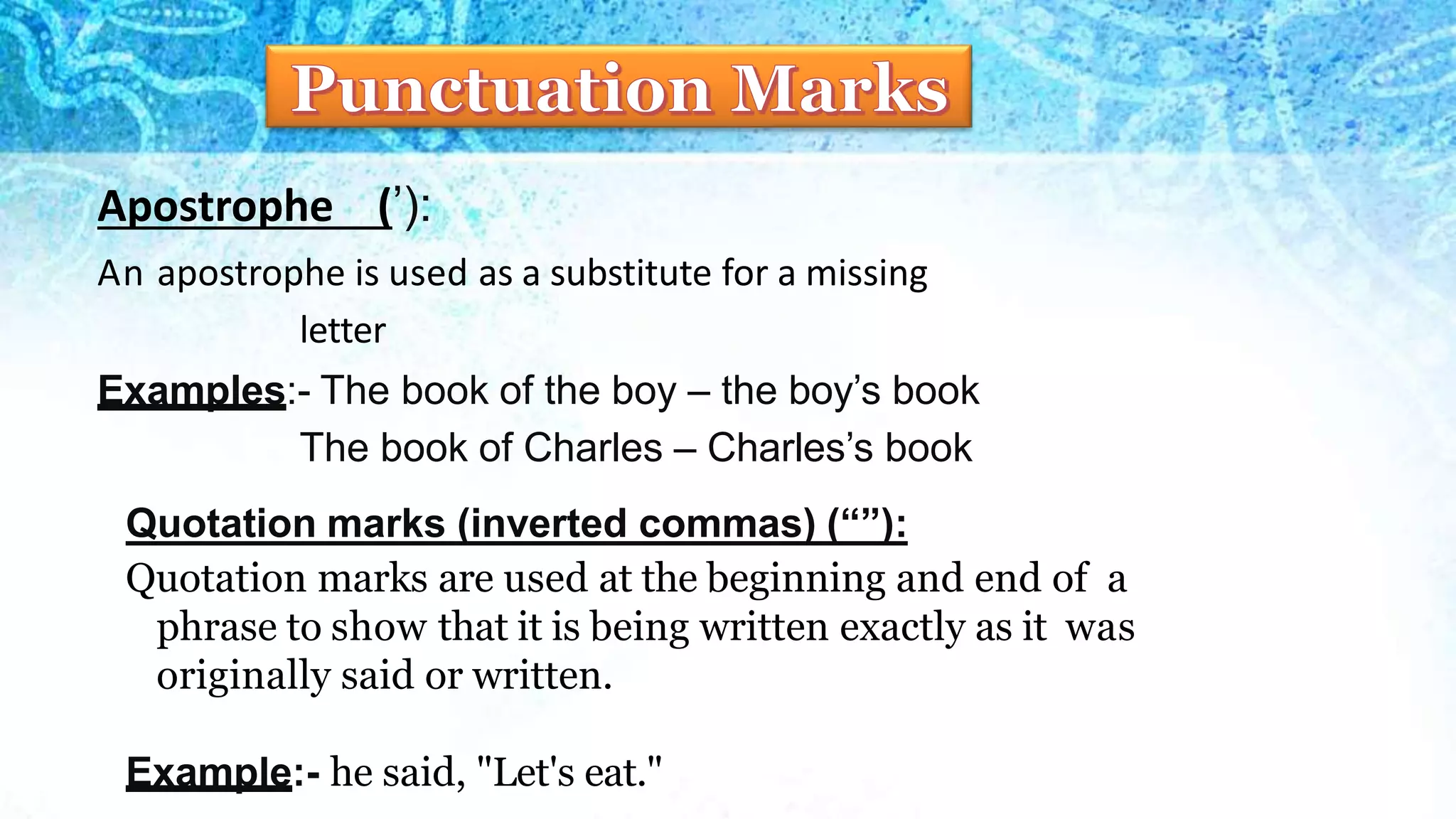 Punctuation marks | PPTX