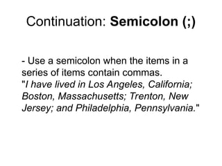 PUNCTUATION MARKS GUIDE FOR TEACHING AND LEARNING PROCESS.ppt