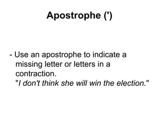 PUNCTUATION MARKS GUIDE FOR TEACHING AND LEARNING PROCESS.ppt