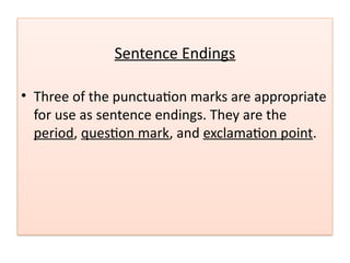 The most common Punctuation Marks and their uses | PPTX