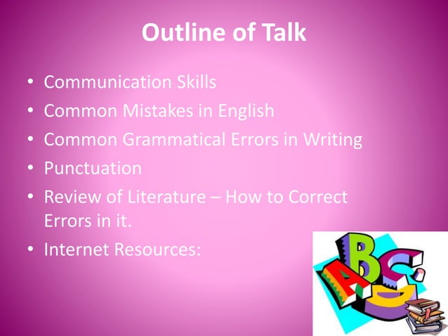 Common Errors in English and Punctuation PPT | PPTX