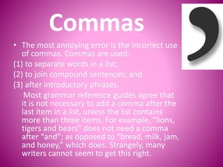 Common Errors in English and Punctuation PPT | PPT