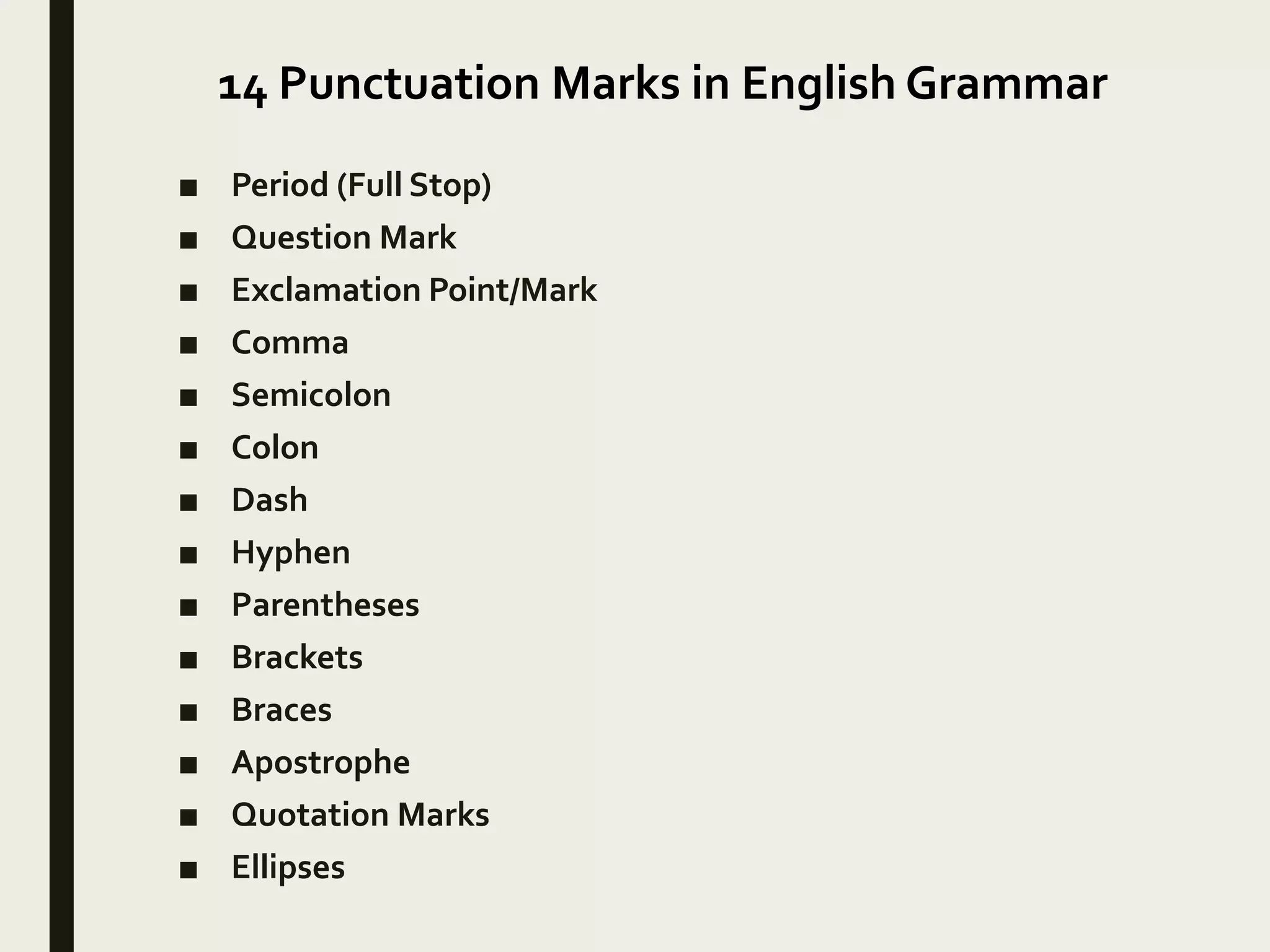 Punctuation Marks in English Grammar | PPTX