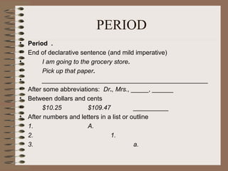 Punctuation Rules | PPT