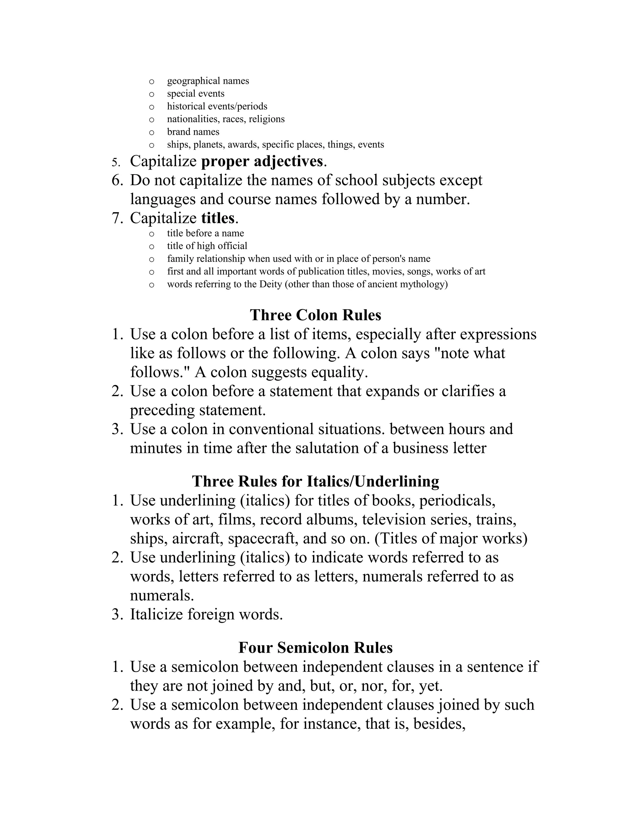 Punctuation rules | PDF