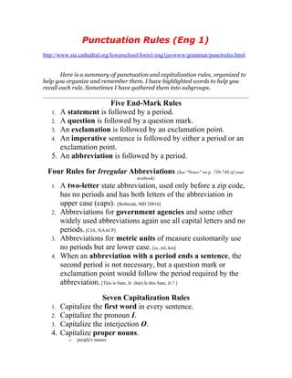 Punctuation rules | PDF
