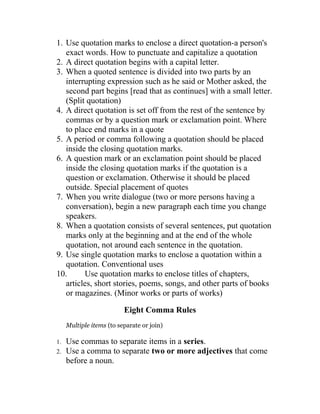 Punctuation rules | PDF