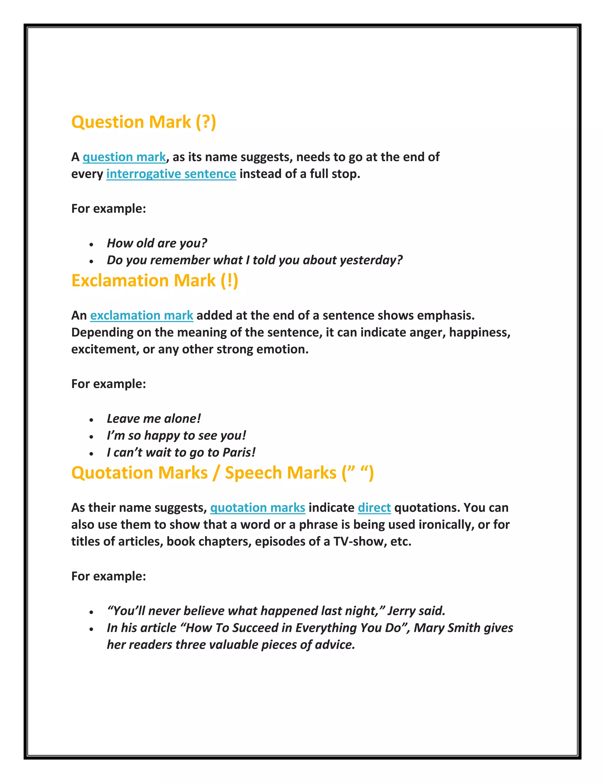 Punctuation rules | PDF