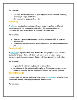 Punctuation rules | PDF