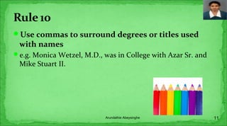 ESL Punctuation rules - Commas | PPT