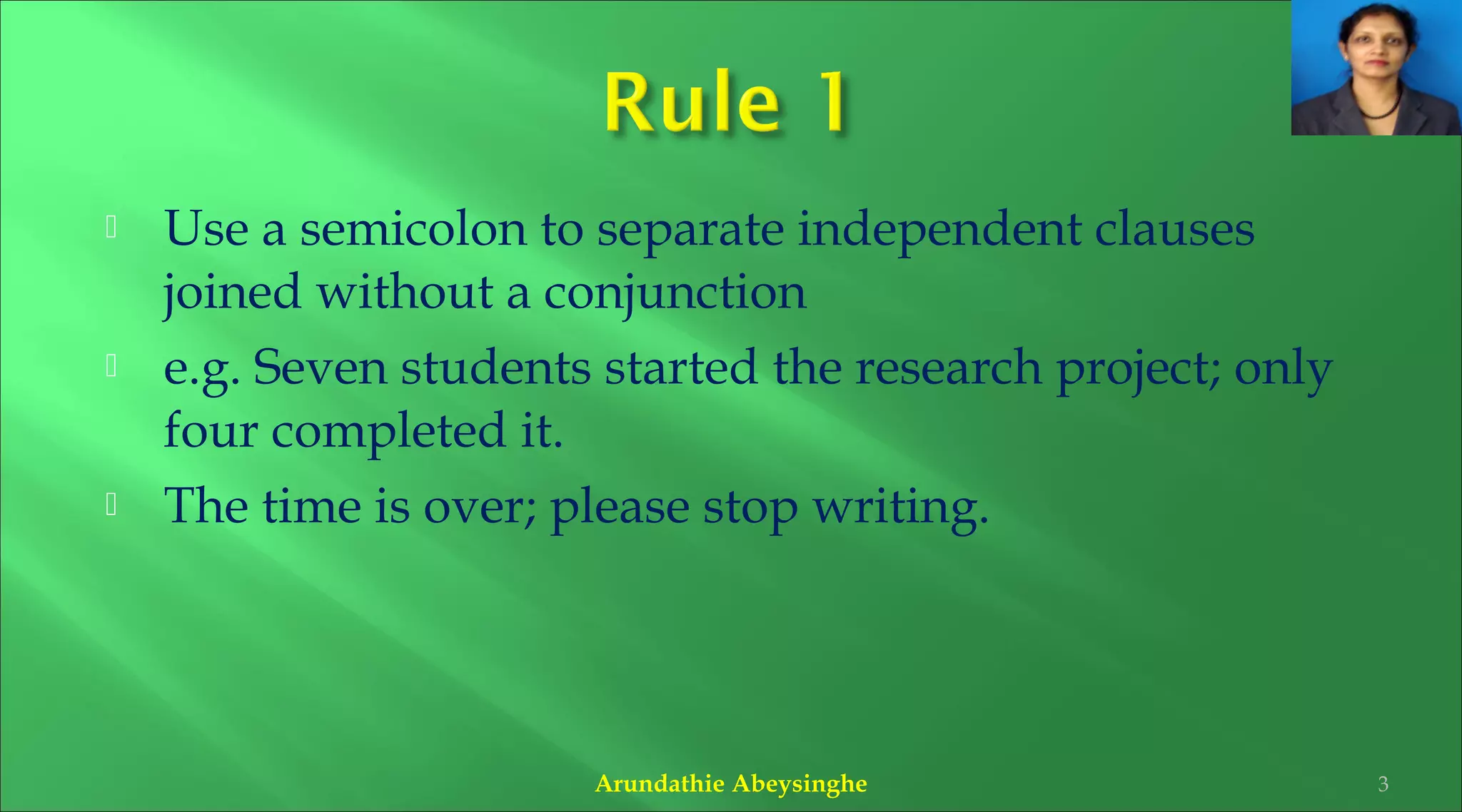 ESL Punctuation rules - Semicolon | PPT