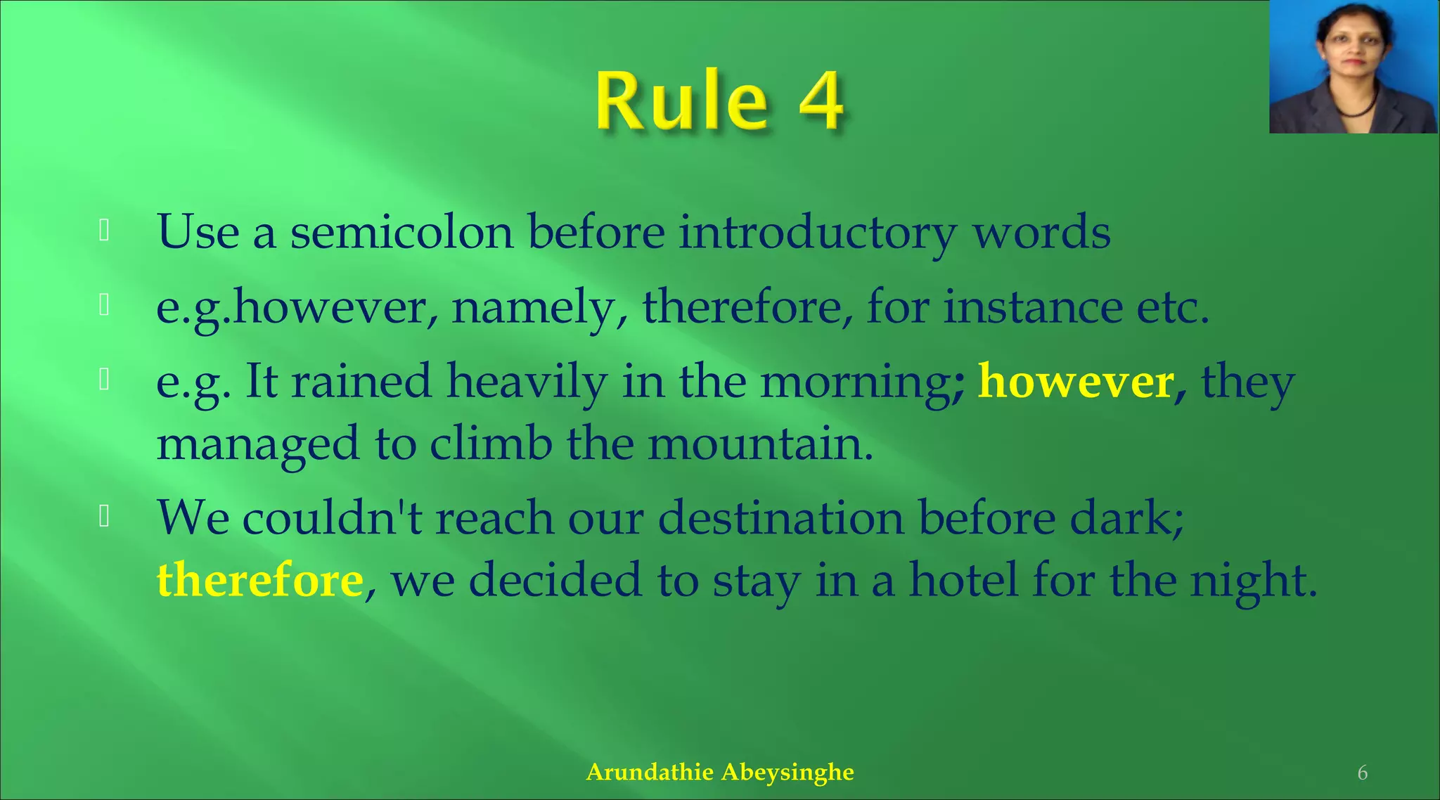ESL Punctuation rules - Semicolon | PPT