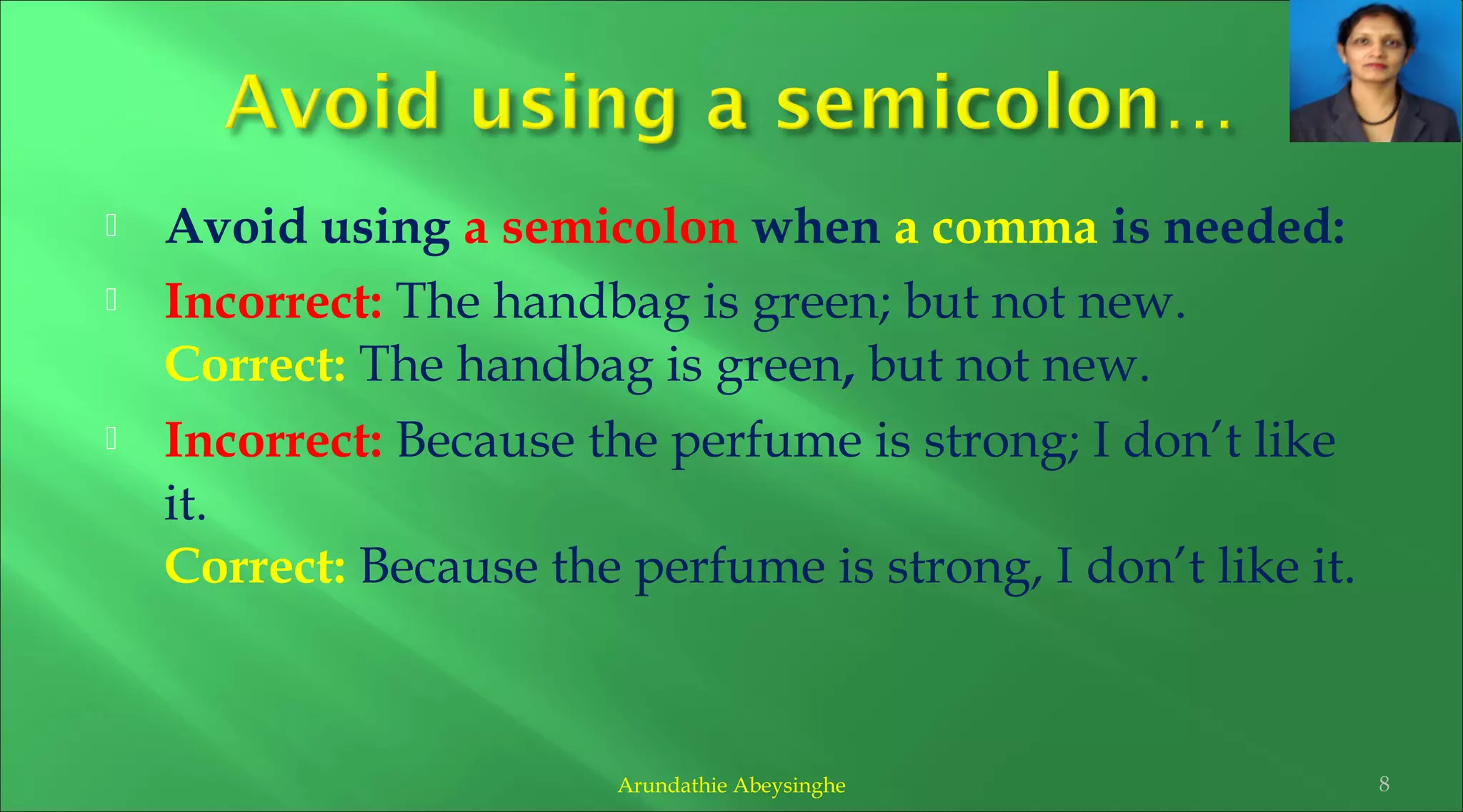 ESL Punctuation rules - Semicolon | PPT