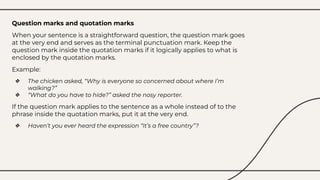 PUNCTUATIONS: Types and Ways to Use Them | PDF