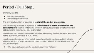 PUNCTUATIONS: Types and Ways to Use Them | PDF