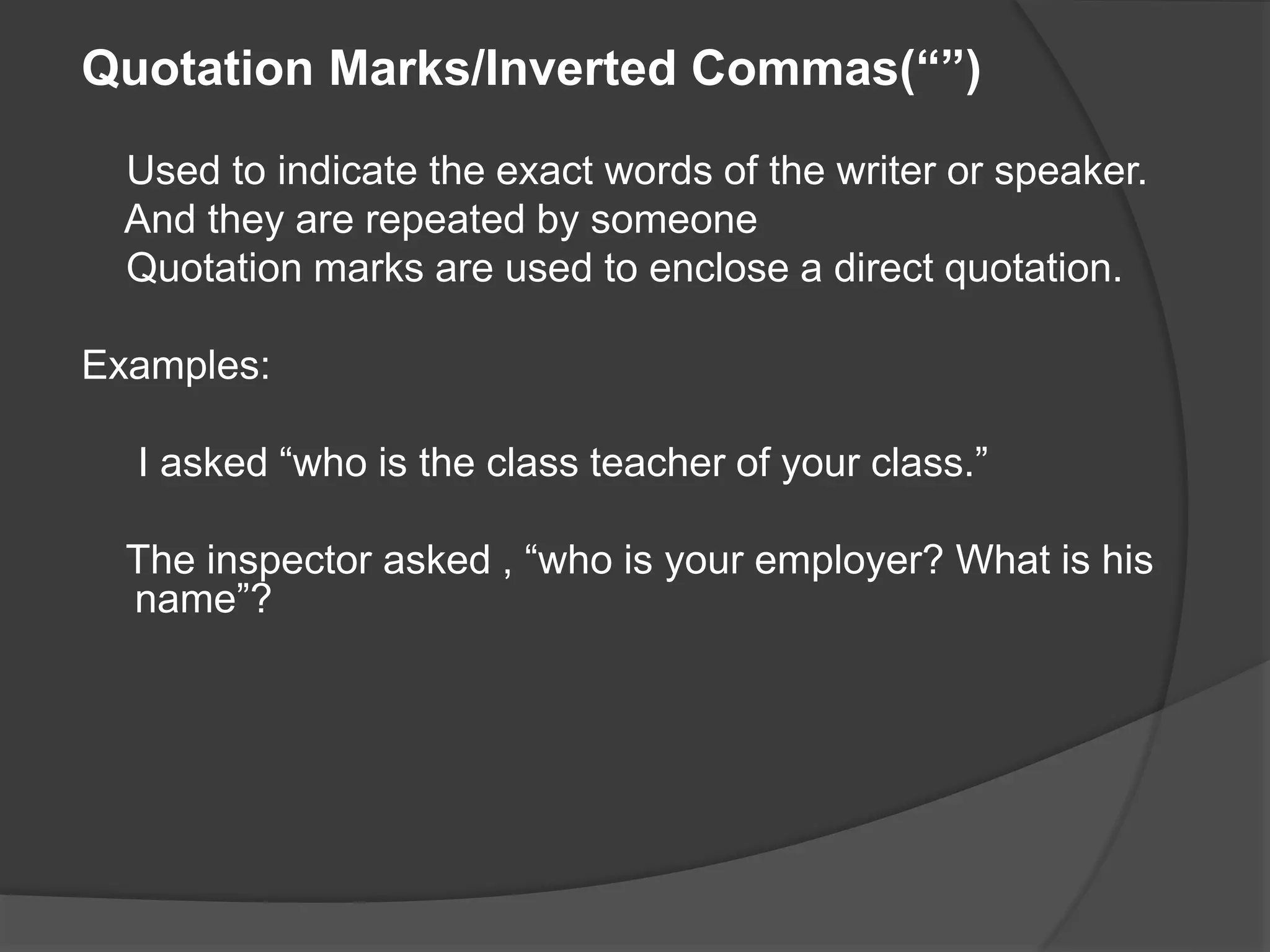 Punctuations and their use | PPTX