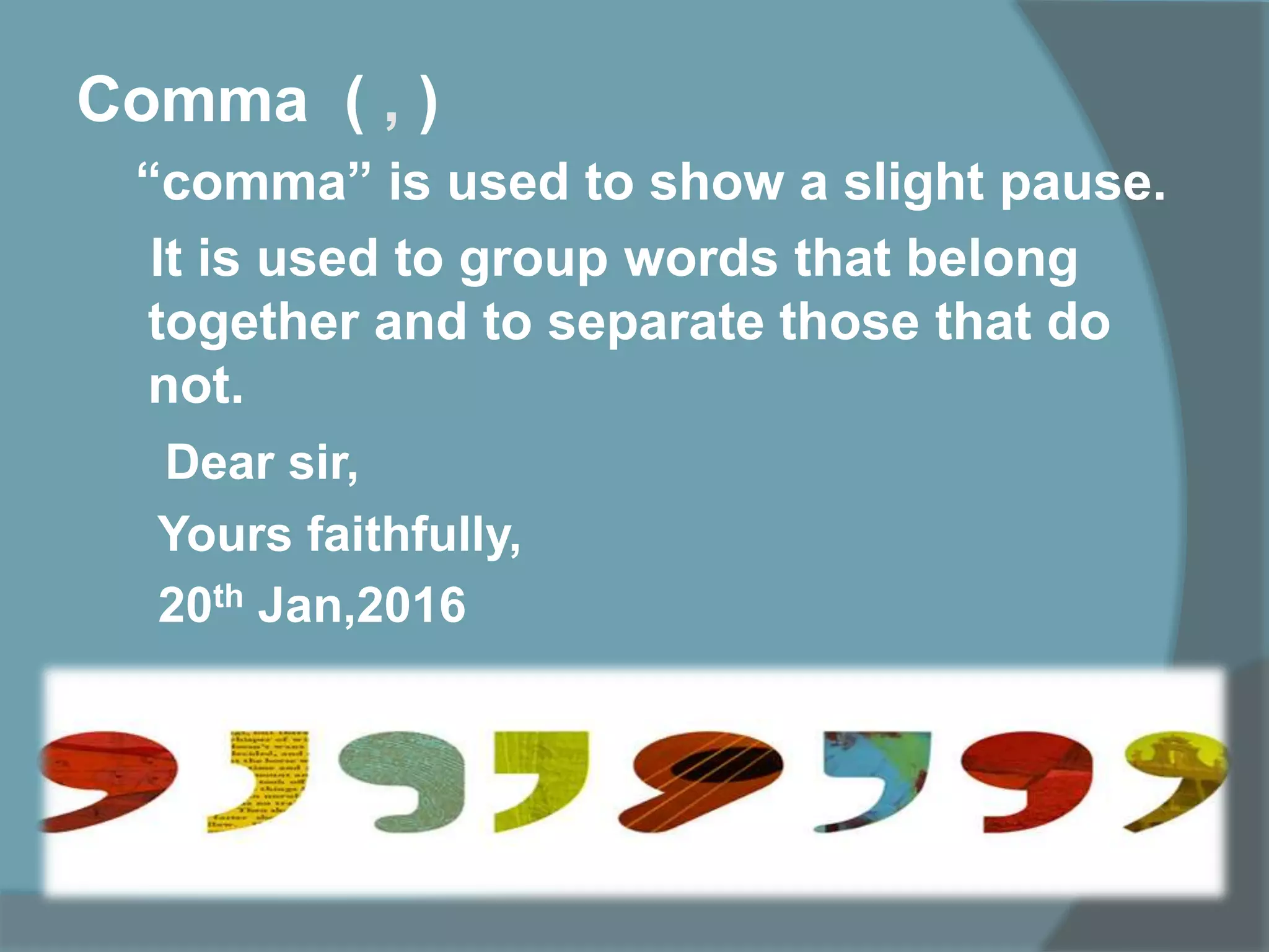Punctuations and their use | PPTX