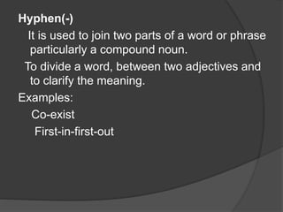 Punctuations and their use | PPTX