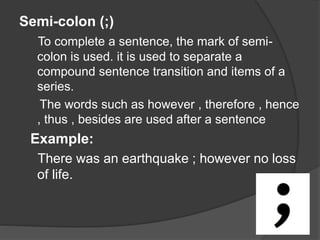 Punctuations and their use | PPTX