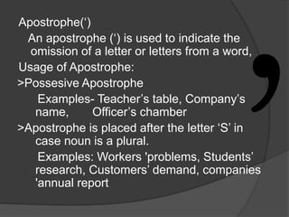 Punctuations and their use | PPTX