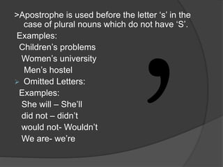 Punctuations and their use | PPTX