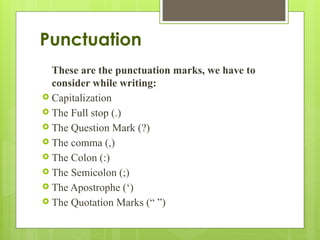 punctuation slides.pptx how to use punctuation, when to use punctuation ...