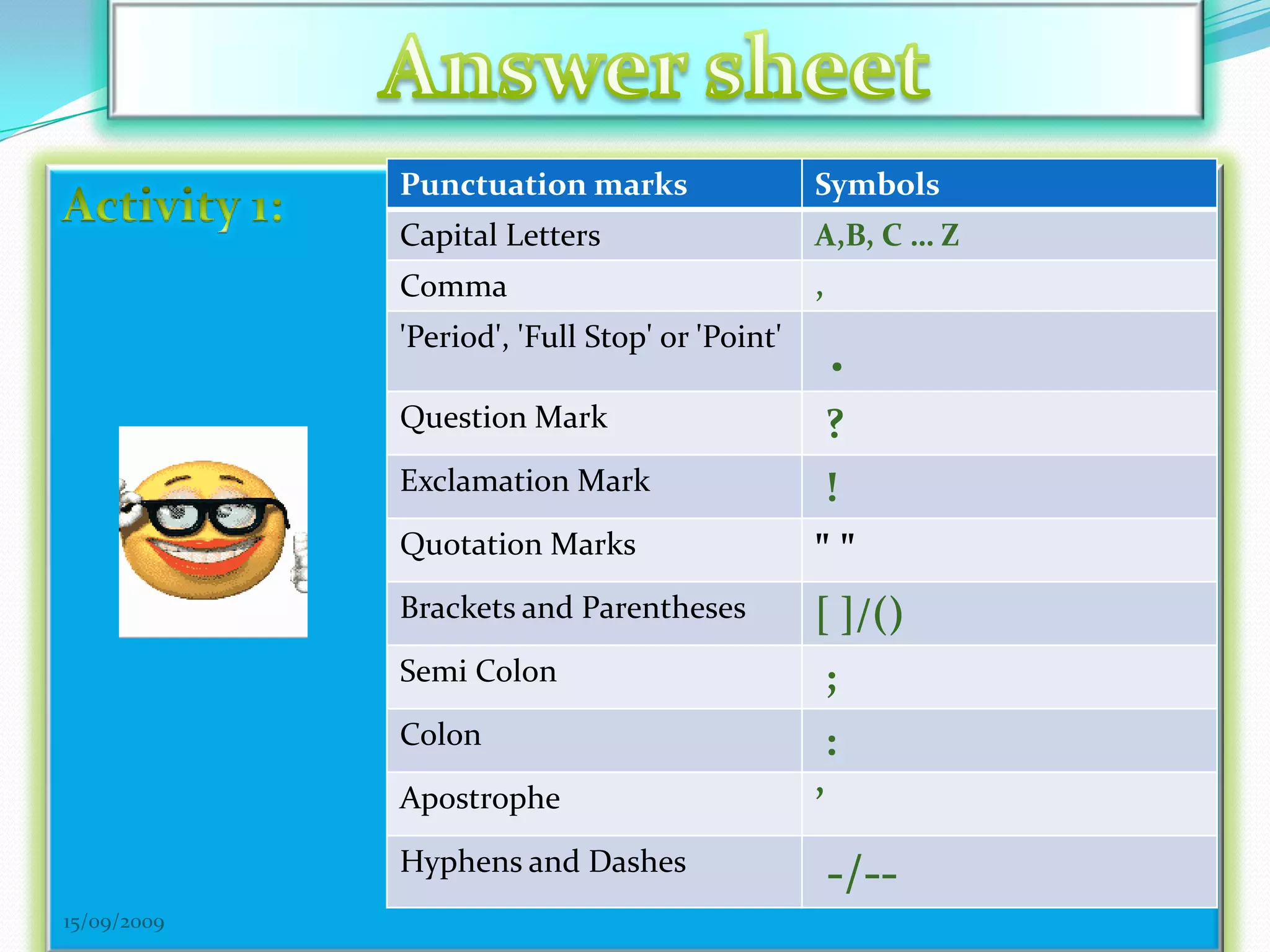 Punctuation marks exercises | PPTX