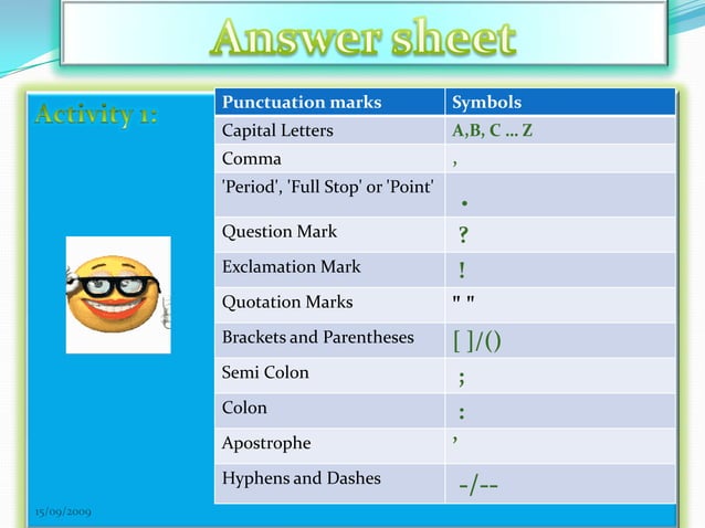Punctuation marks exercises | PPTX