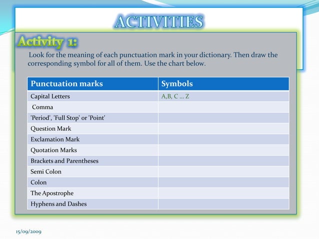 Punctuation marks exercises | PPTX