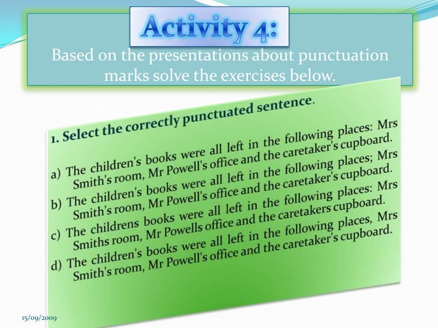Punctuation marks exercises | PPTX