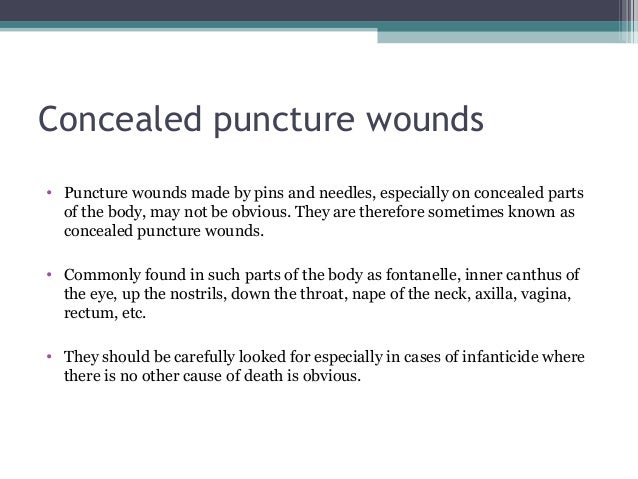 Punctured wounds