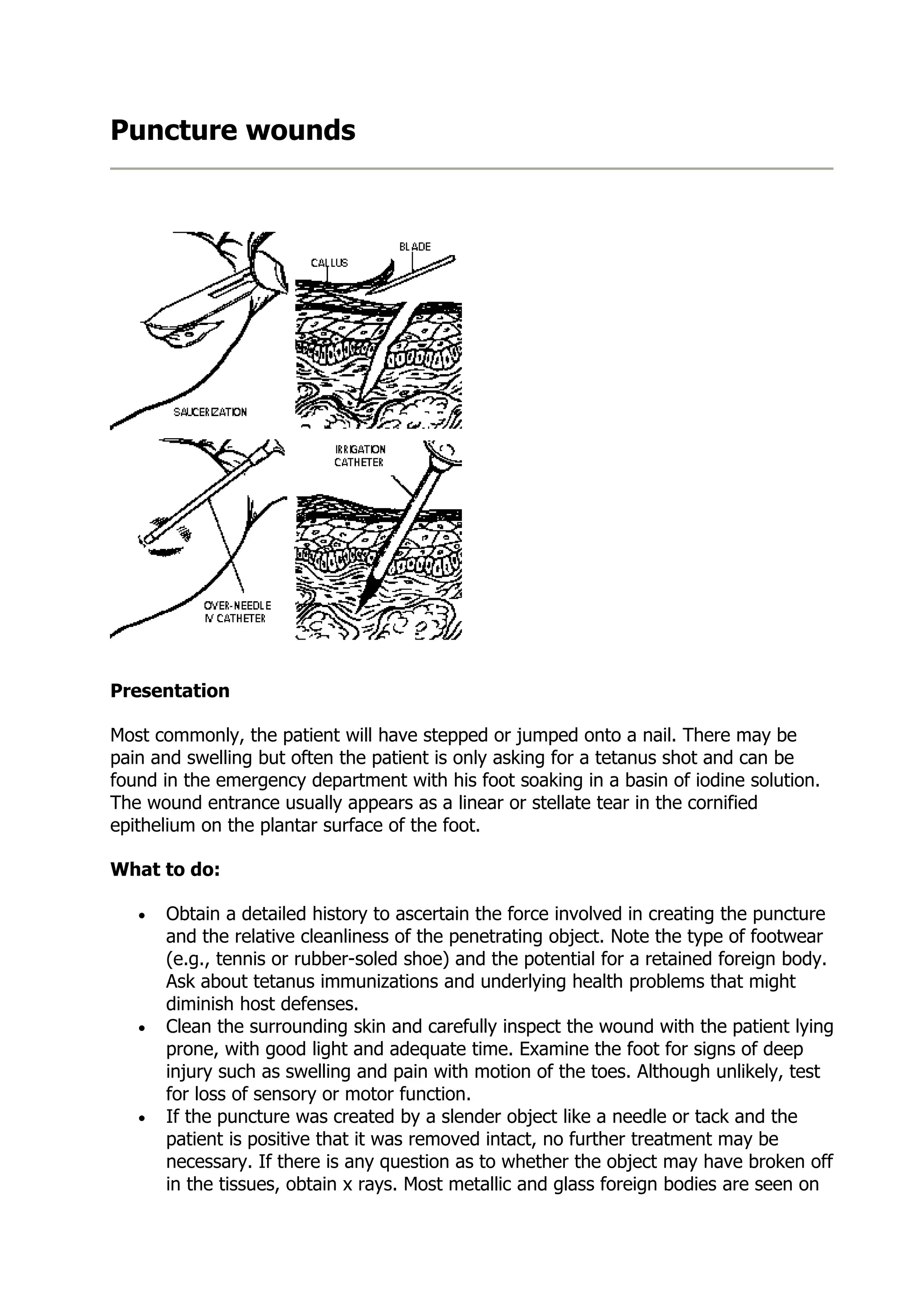 Puncture Wounds | DOC