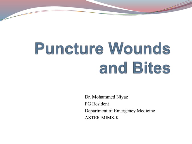 Puncture wounds and bites | PPTX | First Aid | Injuries