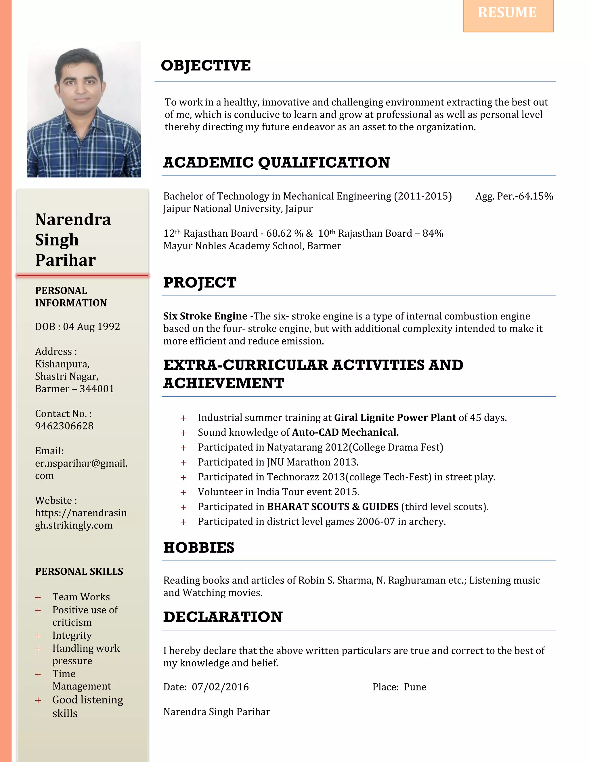 Resume(Narendra) | PDF
