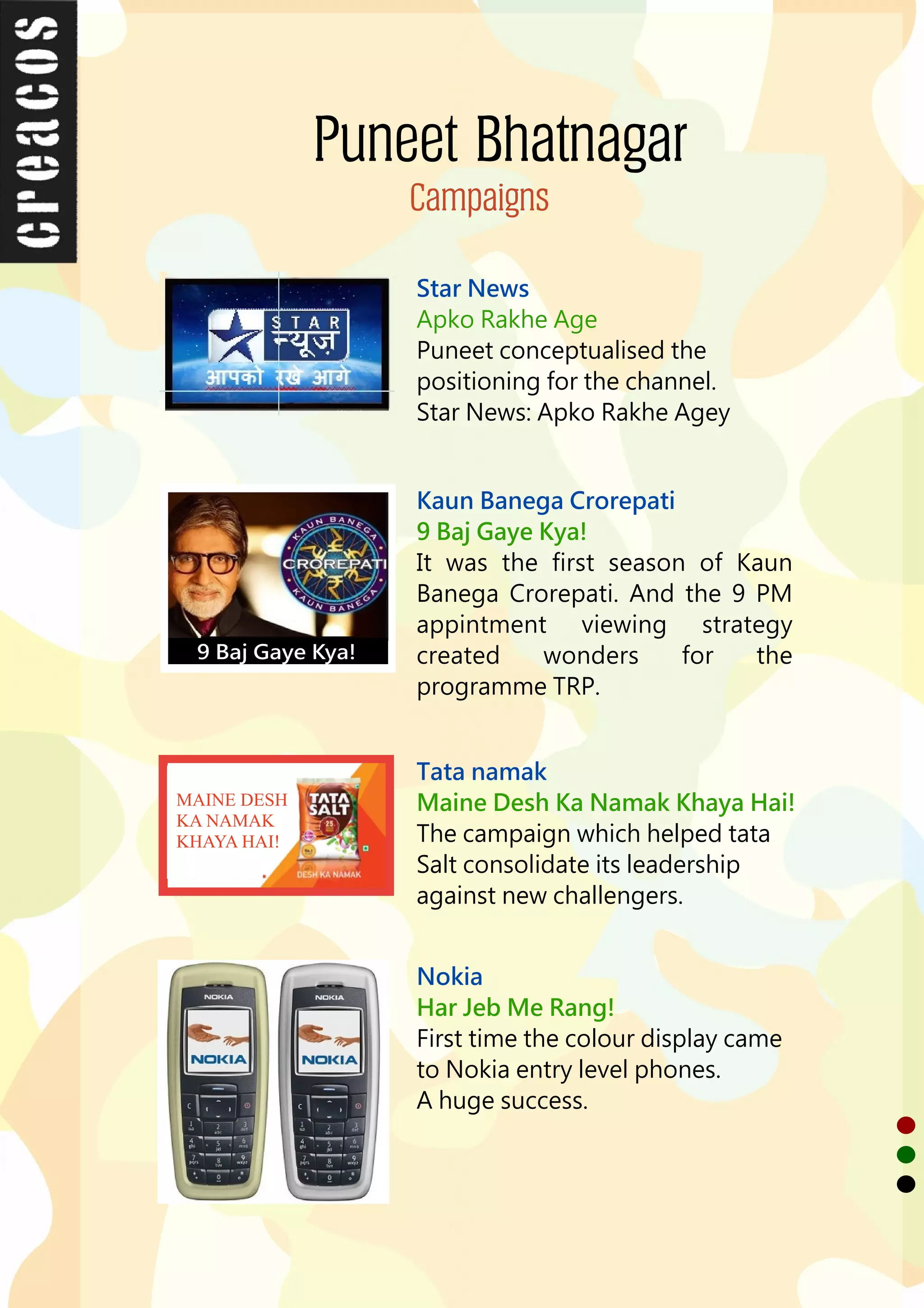 Intro: Puneet bhatnagar | PDF | Television | Entertainment